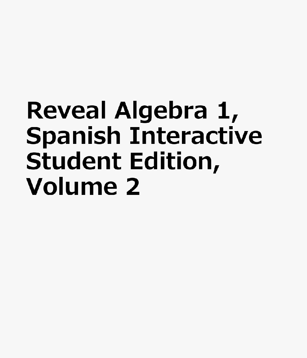 REVEAL ALG 1 SPANISH INTERACTI McGraw Hill GLENCOE SECONDARY2019 Paperback English ISBN：9780076857067 洋書 Computers & Sci...
