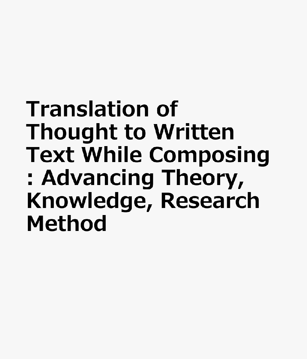 TRANSLATION OF THOUGHT TO WRIT Michel Fayol M. Denis Alamargot Virginia Berninger PSYCHOLOGY PR2017 Paperback English IS...