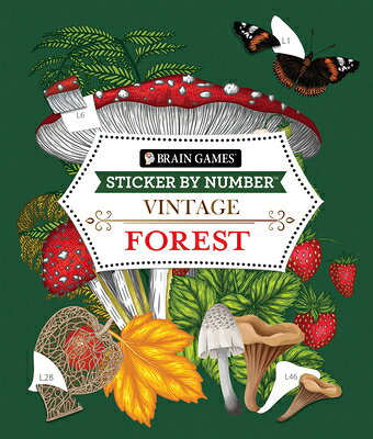 BGSBN ー VINTAGE FOREST (28 IMA Brain Games ー Sticker by Number Publications International Ltd New Seasons Brain Games PU...