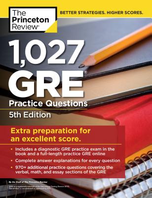 1027 GRE PRACT QUES 5TH /E 5/E Graduate School Test Preparation The Princeton Review PRINCETON REVIEW2018 Paperback Engl...
