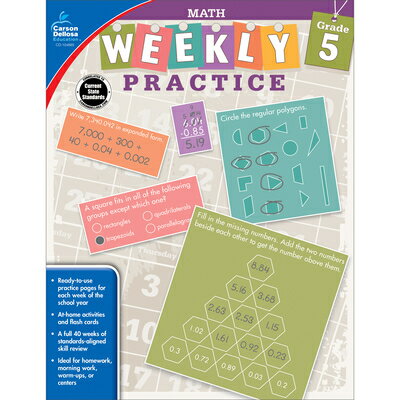 MATH GRADE 5 Weekly Practice Redeana Davis Smith CARSON DELLOSA PUB2016 Paperback English ISBN：9781483827995 洋書 Books fo...