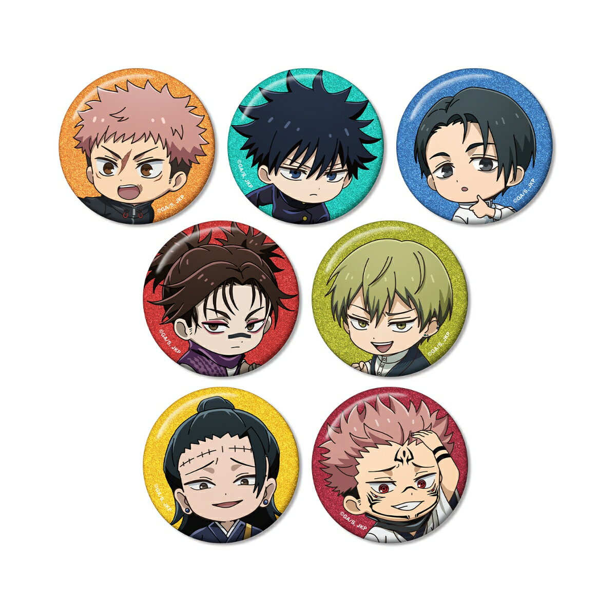 ARMA BIANCA 玩具【グッズ】【ジャンプキャラクターズグッズ】トレ缶 グリ缶 キラキラ 缶バッチ テレビアニメ「ジュジュツカイセン」トレーディング チビキャラ セントウver. グリッターカンバッジ(BOX=7入) 発売日：2026...