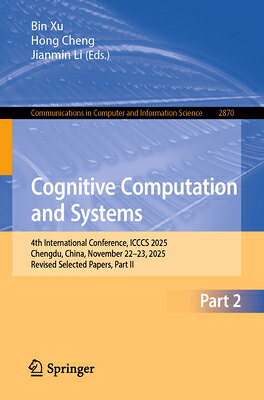 COGNITIVE COMPUTATION & SYSTEM Communications in Computer and Information Science Bin Xu Hong Cheng Jianmin Li SPRINGER2...
