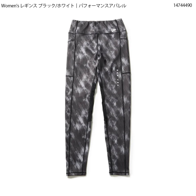 【ブランド】NEW ERA 【アイテム】Women's レギンス ブラック/ホワイト｜パフォーマンスアパレル 【製品番号】14744490 【カラー】ブラック/ホワイト 【サイズ】S-L 【Fabric】 アクティブにもレジャーにも対応、水...