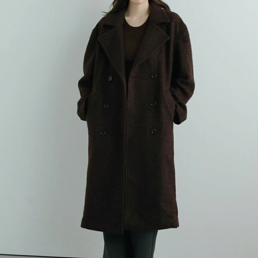 2025年 秋冬 レディース コート ツイード ロング 送料無料 anuke Double Tweed Coat アンヌーク ダブル ツイード コート メーカー型番：62520005 ｜ディテール ｜モデル SPEC サイズ 着丈 肩幅 バ...