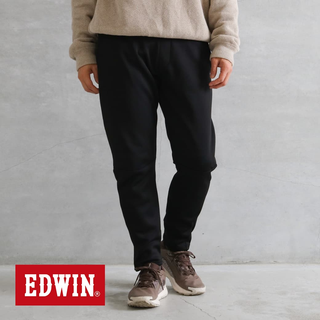 2025年 秋冬 イージーパンツ メンズ カジュアル EDWIN エドウィン F.L.E フリー ジョガーパンツ メーカー型番：ES902-475 SPEC サイズ ウエスト ヒップ 股上 股下 ワタリ 裾幅 (S) 71〜76cm88〜9...