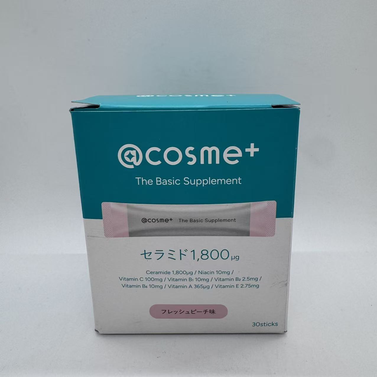 【＠cosme＋】 アットコスメプラス 天然由来 セラミド サプリ 「The Basic Supplement (1日1本水なし) 」 美容 ビタミン 7種 マルチビタミン ナイアシン (水に溶かして 美容ドリンク に) ヒアルロン酸 美容...