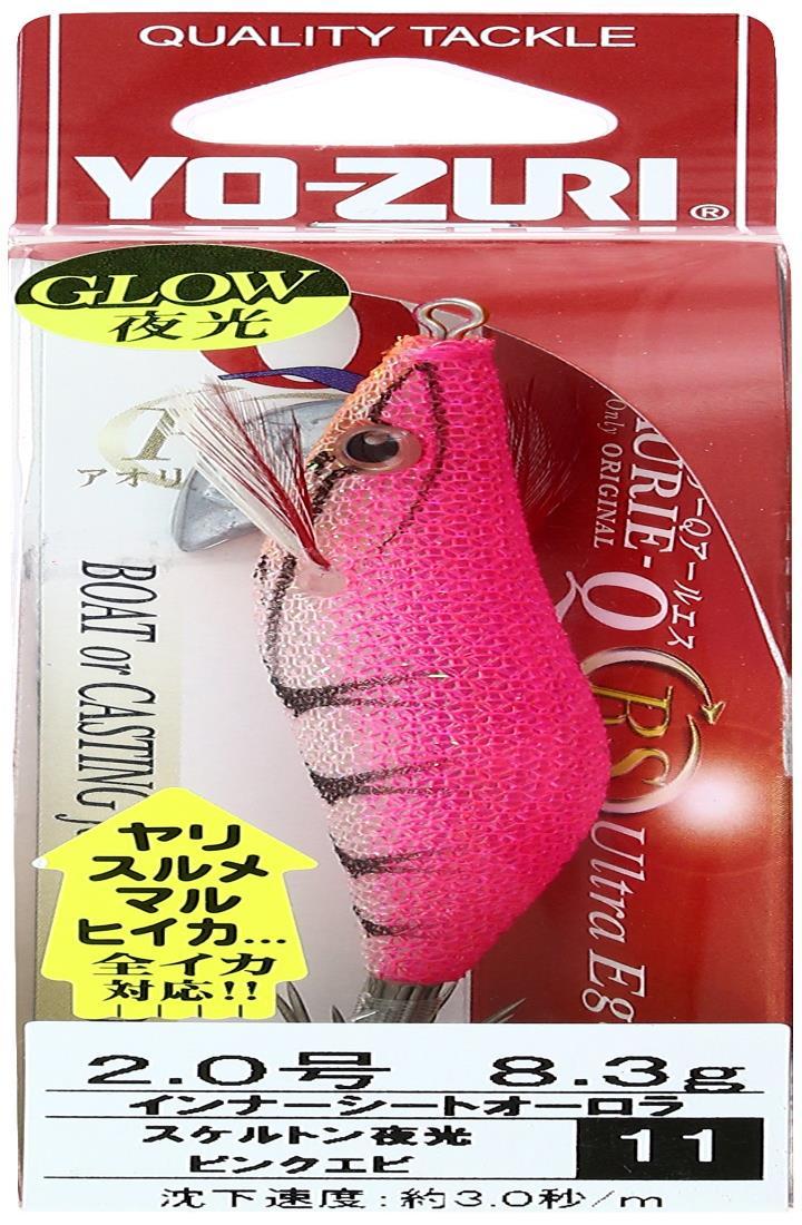 スタイル：2.0号◆商品名：DUEL(デュエル) YO-ZURI(ヨーヅリ) エギ: アオリーQ RS 2.0号 SLPE: スケルトン夜光ピンクエビサイズ 2.0重量 8.3g沈下スピード 約3.0秒/mローリングシャフトグローオーロラア...