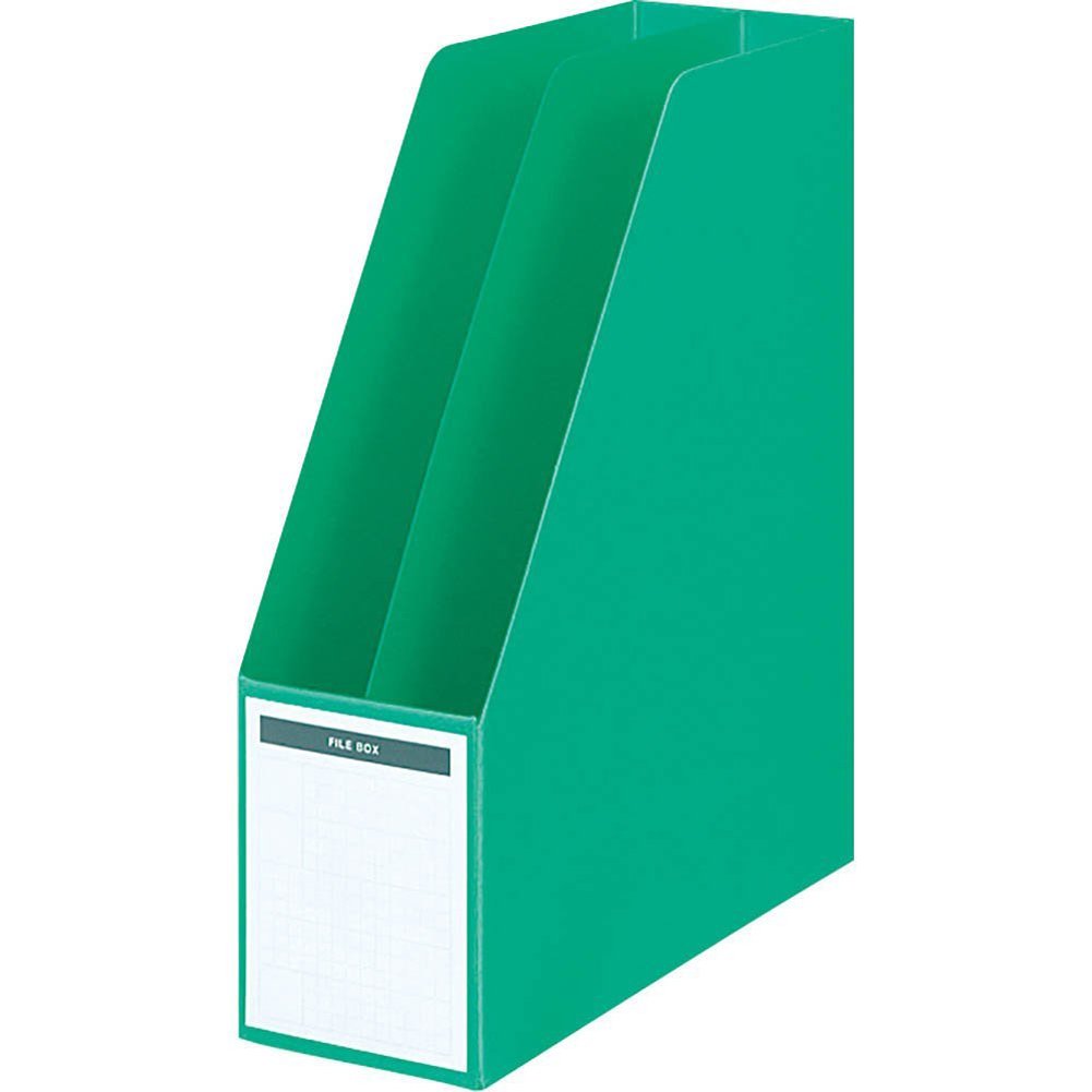 サイズ：B5-タテ◆商品名：コクヨ ファイルボックス B5 縦 仕切 底板付 緑 フ-452NG【寸法】 5×308×338mm【サイズ】 B5-縦　【収容寸法】 80【材質】 色厚板紙　【色】 緑商品紹介 ●色厚板紙製のファイルボックスで...