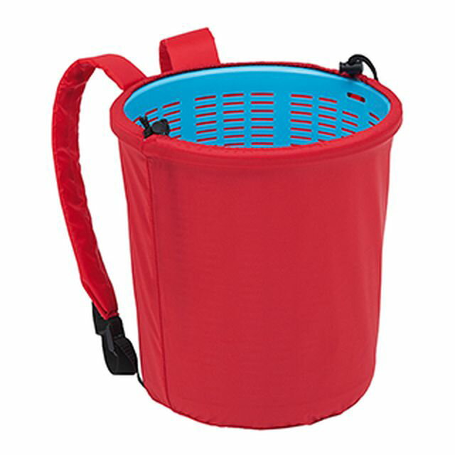 商品情報[ 商品詳細 ]●運賃ランク　4●1台●直径33×高さ34cm●重さ870g/台●カゴ:ポリエチレン、カバー:ナイロン●当社製カラー玉最大50個収容可能●大人も背負える●パッド入りで肩にやさしいベルトは長さ調節可能 動き回るカゴを目...