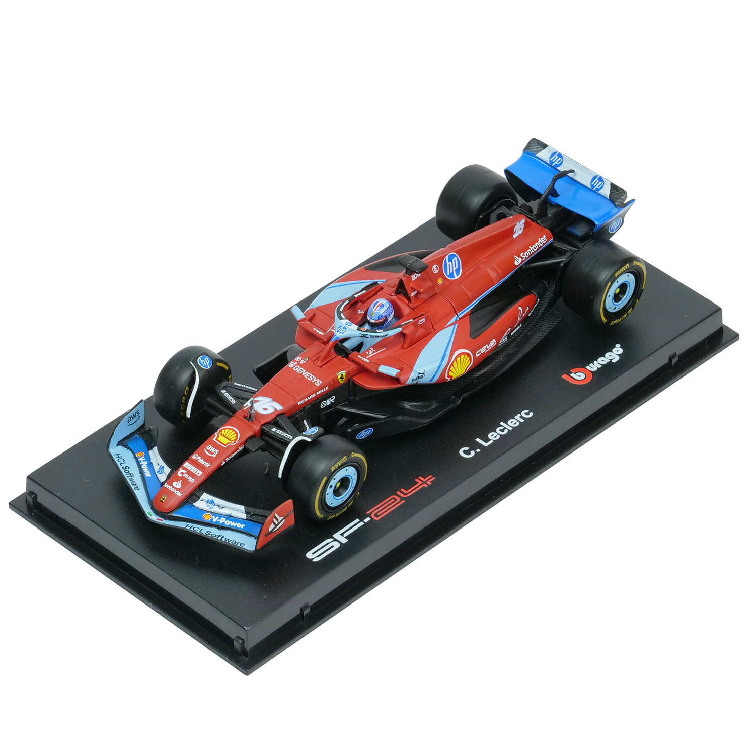 Bburago 2024年のF1マシン SF-24のモデルカー ・グランプリ：2025年 マイアミGP ・マシン名　：Ferrari SF-24 ・ドライバー：シャルル・ルクレール ・タイヤ　　：ミディアム ※ご注意※ ブラーゴのモデルカー...