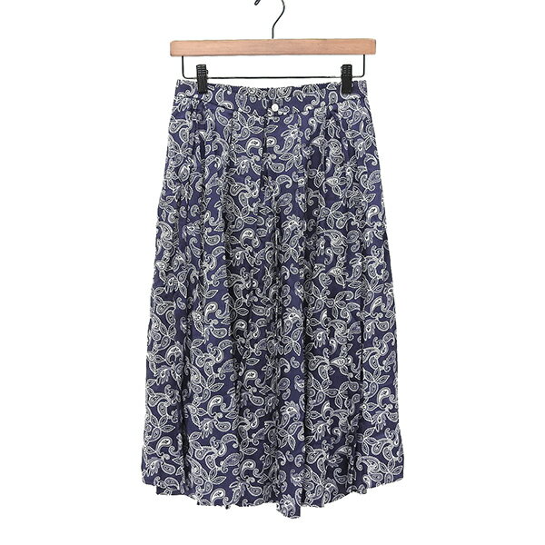 商品タイトル COMME des GARCONS コムデギャルソン RT-S012 AD2007 サイズSS キュプラ ペイズリー柄 スカート レディース ネイビー系 YB0016 【中古】 管理番号 BR15146 状態ランク B　一部に...