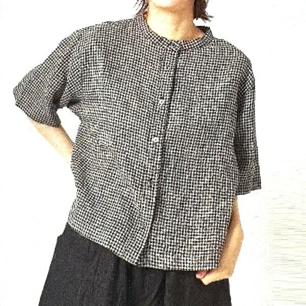 商品説明素材 リネン100% サイズ SIZE:F 身丈58cm 肩幅48cm バスト巾58cm 天巾20cm AH(値)23cm 袖丈25cm 裾巾59cm 平置き計測　多少の誤差あり モデル身長167cm カラーについて 商品写真はでき...