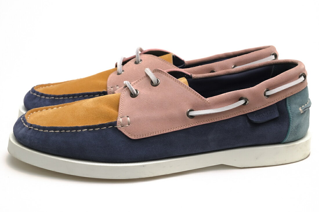 BRANDINGの全商品で利用可↓↓1%OFFクーポン↓↓HERMES エルメス デッキシューズ メンズ H221808ZAQ8445 Ecoutille Loafer Multicolore カーフレザー 牛革商品説明オレンジと黒のブラン...