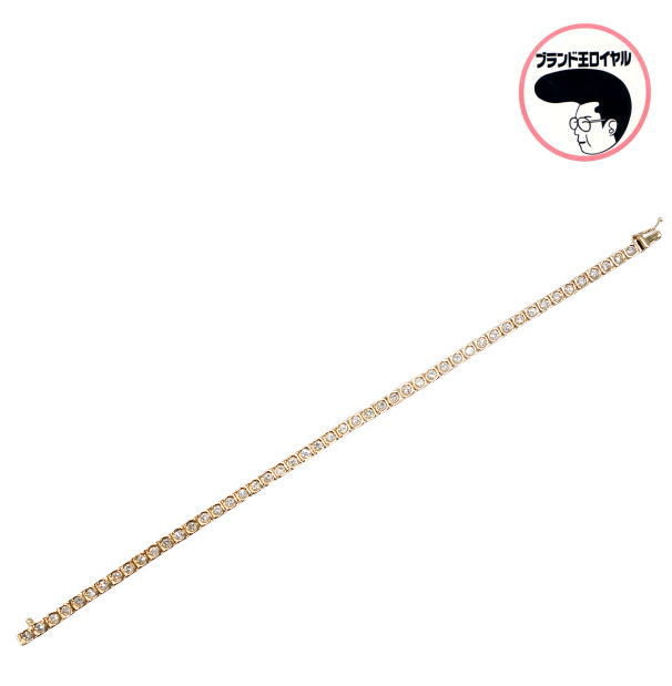 ■状態　　新品 ■素材　　K18YG(イエローゴールド）×天然ダイヤモンド 2ct ■重量　　2ct/11.9g ■長さ　　約18cm ■幅　 約3mm～4mm ■付属品　箱 商品の返品・交換はできませんので、画像にてご確認の上、ご注文お願...