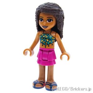 ●レゴ フレンズ ミニフィグ ●商品名：フレンズ アンドレア - マゼンタのレイヤードダークターコイズとゴールドのトップ ※未使用品のお届けになりますが、商品の性質上、細かなキズなどがある場合があります。 ※開封後ビニールにパックしております。
