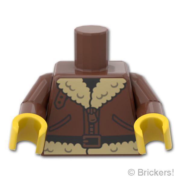 ●レゴ パーツ - ミニフィグボディ ●商品名：トルソー - アビエーター / ボンバージャケット ●色：[Reddish Brown / ブラウン] ●エレメント ID：6530822 ●デザイン ID：76382