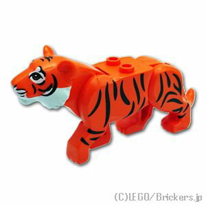 ●レゴ パーツ - 動物 ●商品名：虎 - 可動首・足 ●色：[Reddish Orange / レディッシュオレンジ ] ●エレメント ID：6477195 ●デザイン ID：bb0787c05pb01