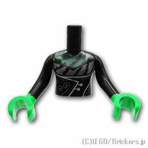 ●レゴ パーツ - ミニフィグボディ ●商品名：ミニドールガールトルソー - トップライトドレス ●色：[Black / ブラック] ●エレメント ID：6518046 ●デザイン ID：73141