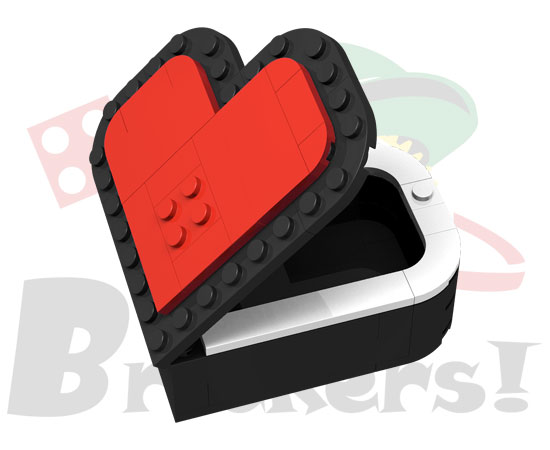 ●ブリッカーズオリジナルセット 雑貨作品 ●ハート型小物入れ(黒x赤) ●ブリッカーズ品番：BROS052c ●ピース数：68個 ●ハート型の小物入れ。ヒンジ付きで開閉します。内寸は約54mm×54mm高さ19mmの三角形型です。 ★オリジ...