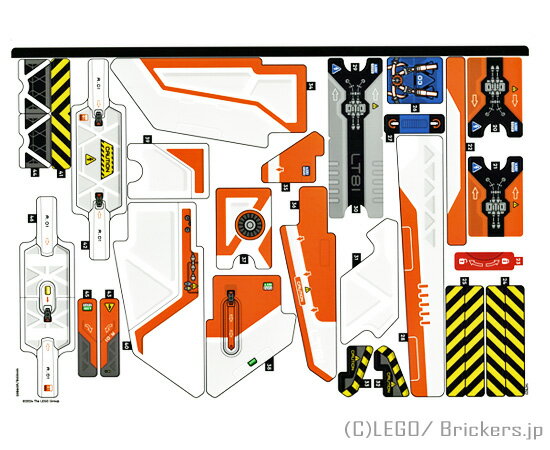 ●レゴ パーツ - レゴシール ●商品名：ステッカー- テクニック #42181 シート2(10105337/6462850)