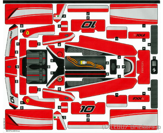 ●レゴ パーツ - レゴシール ●商品名：ステッカー シート テクニック フェラーリ#42212 (10110656/6522708)