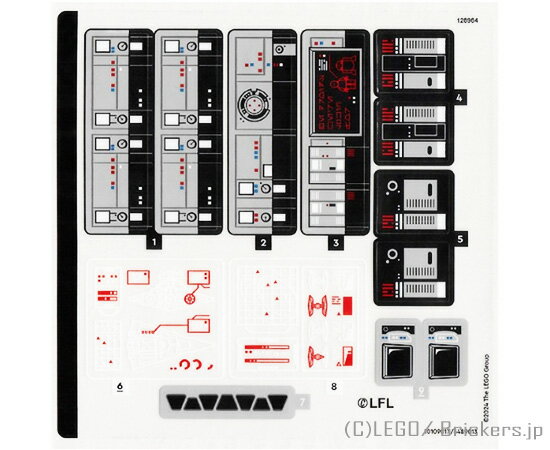 ●レゴ パーツ - レゴシール ●商品名：ステッカー スター・ウォーズ ＃75394 (10109017/6489013)