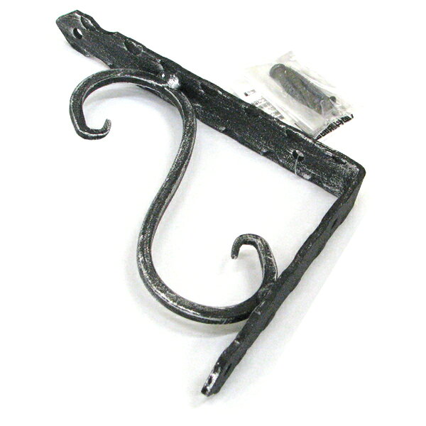 【商品説明】 ・サイズ：115×150mm ・厚さ：3mm ・幅：20mm ・耐荷重(kg)/1本:20kg ・付属ビス+丸頭メッキ木ネジ:4.5×25(2本)、4.5×16(2本) ・仕上:メッキ ●美しい鉄メッキ仕上げ ●人気のアンティ...
