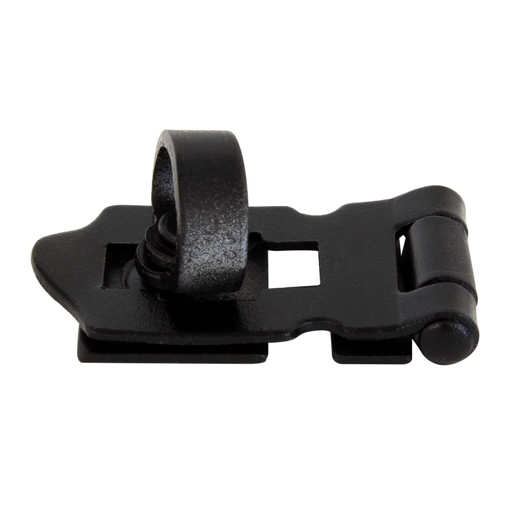 南京錠で施錠できる防犯型です。仕上げがツヤ消しの黒です。物置や倉庫の木製から道具箱までの締め具に使えます。取り付けの際、木部の割れやネジの破損を防ぐためキリで下穴を開けてください。適合ドライバーNO.1規格：25mmL(mm)：25 L1(...