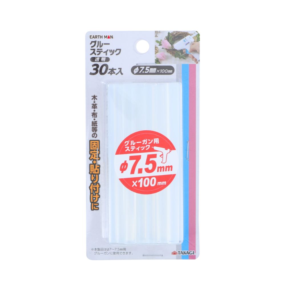 φ7～7.5mm用グルーガンに使用できます。溶剤を含まない100％固形なので溶剤臭もなく快適でクリーンな作業が可能。接着箇所を再加熱することで取り外し、やり直しが簡単。木・革・布・紙等の固定・貼り付けにプラスチック・金属・ガラス等の仮止めに...
