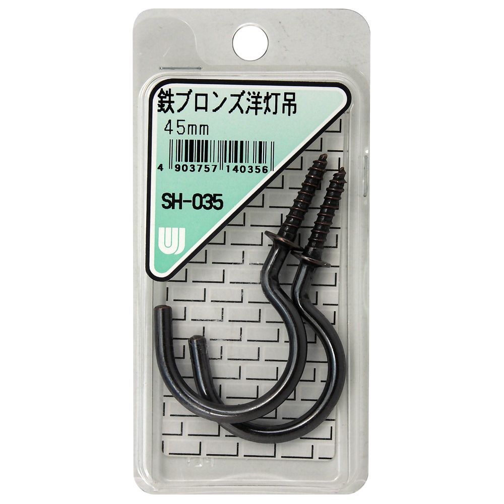 木部用、木部にネジ込んで取付ける金具です。線径(mm)：4.2A(mm)：45B(kg)：17C(mm)：23鉄(ブロンズメッキ)