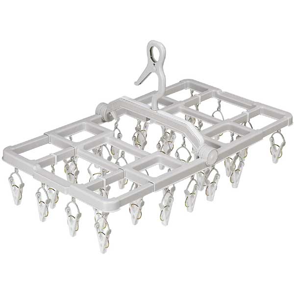 ■本体枠が伸縮するので干すときはワイドに使え、ご使用後はコンパクトに収納できます。 ■洗濯物を下に引っ張るとピンチが開くので、手間がかからずに取り入れられます。 ■ドアやカモイに掛けられるドアフック付きで室内干しも可能 ●材質:本体/ポリプ...