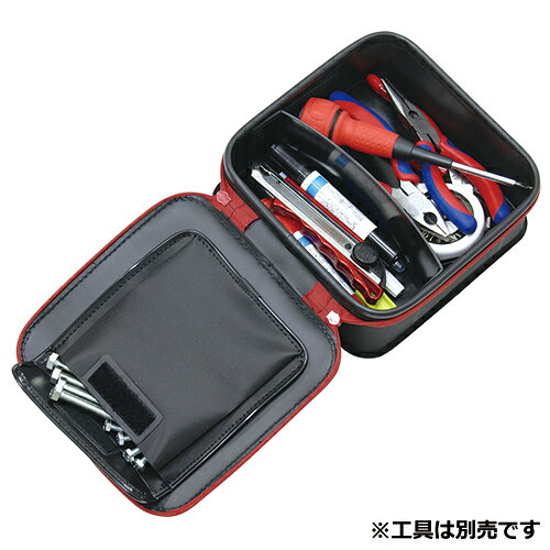 ビス・パーツ・工具の収納に最適です。工具の収納内側仕切り付で整理しやすいです。サイズ：幅190×高さ190×奥行85mm重量：410gEVA※用途以外には使用しないで下さい。
