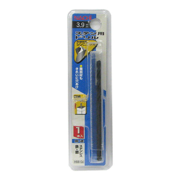 ■難削材もきれいに穴あけ ステンレス、鉄、鋼に ●サイズ：3.9mm ●材質：HSS-Co. ●入数：1本