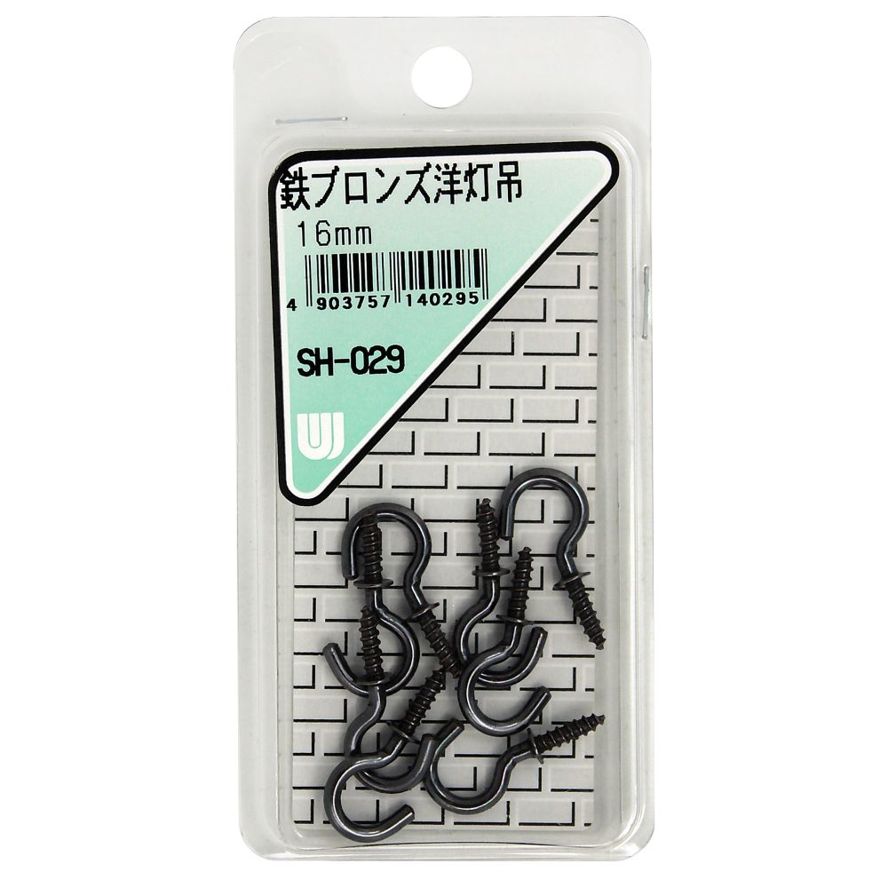 木部用、木部にネジ込んで取付ける金具です。線径(mm)：2.3A(mm)：16B(kg)：5.5C(mm)：11鉄(ブロンズメッキ)
