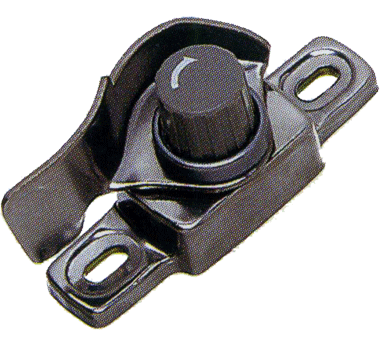 こちらの商品は窓の補助錠「クレセント錠」です。このクレセント錠タイプは右用・左用の区別があります。