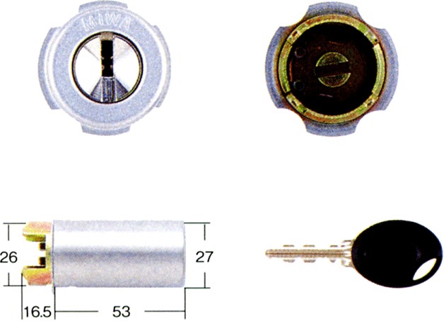 MIWA取替シリンダー　UR−J　RAタイプ ディンプルキーシリンダー カラー：ST色（シルバー） 写真をクリックすれば拡大写真が見れます。 寸法を確認してご購入下さい シリンダー交換要領はこちら【0619PUP10JU】