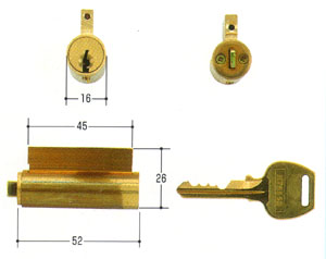 WEST取替シリンダー　ナショナル住宅　アクト面付レバー用 カラー：ブロンズ 写真をクリックすれば拡大写真が見れます。 寸法を確認してご購入下さい