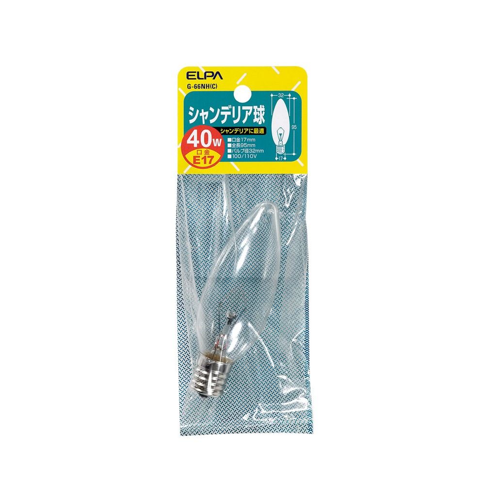 【商品説明】■定格：　・電圧　100/110V　・消費電力 40W　・寿命：約1,500時間■本体サイズ：　・全長：95mm　・バルブ径：32mm　・口金：E17■入数：1個■カラー：クリア【仕様】■シャンデリアなどの装飾照明に適しています...