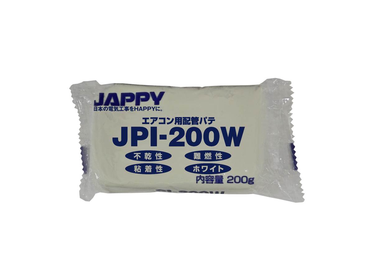 【仕様】●色：ホワイト●内容量：200g●使用温度：-20℃〜50℃●作業温度：5℃〜40℃●針入度：75±15【商品説明】●不乾性、難燃性、粘着性に優れた全天候タイプのエアコン用配管パテです。