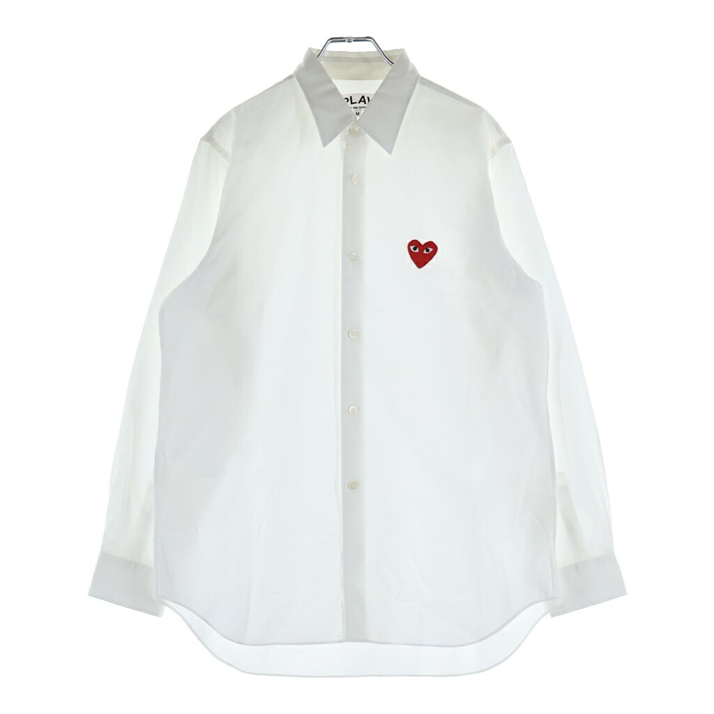 PLAY COMME des GARCONS(プレイコムデギャルソン)AD2016 胸ハートロゴワッペン 長袖ボタンシャツ ホワイト AZ-B002 ブランド PLAY COMME des GARCONS 品名 AD2016 胸ハートロゴワ...