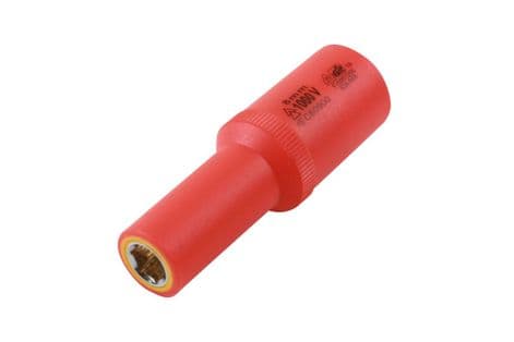 絶縁型マグネットディープソケット3/8 "ドライブ13mm。 IEC60900認証、1000V。 ファスナーを保持するための磁石を埋め込んでいます。 長さ：72mm。