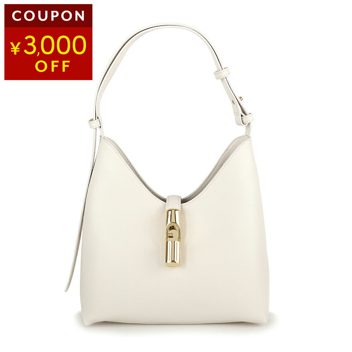 柔らかいカーフレザーの質感が際立つワンハンドルのショルダーバッグ「FURLA GOCCIA SHOULDER BAG S」。なめらかなスムースレザーとプリントカーフスキンのコンビ素材が、優しいフォルムと自然な佇まいを演出します。トップの開口...