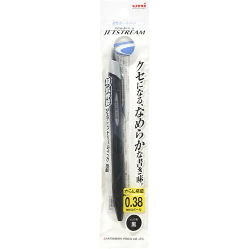 商品名三菱鉛筆 油性ボールペン ジェットストリーム 0.38 黒 SXN150381P.24説明クセになるなめらかな書き心地。超低摩擦 ジェットストリームインク搭載【機構】ノック式【ボール径】0.5mm【インク色】黒【軸仕上げ】(軸):PC...