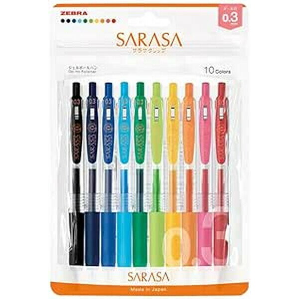 商品名ゼブラ ジェルボールペン サラサクリップ 0.3mm 10色セット N JJH15-10C-N説明ゼブラの大人気商品のサラサクリップ!ジェルインクなので、さらさらとしたなめらかな書き味です。耐水性に優れた水性顔料だから、濃くてにじまず...