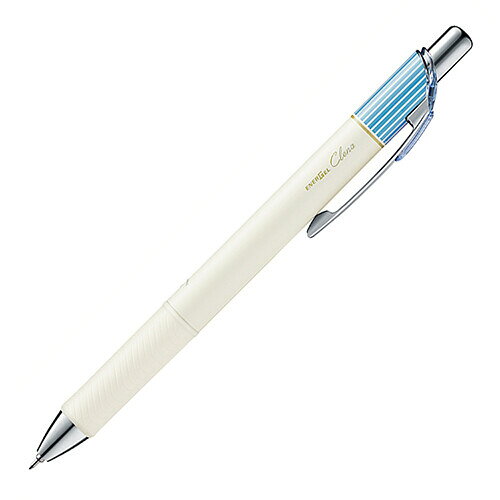 商品名ぺんてる ゲルインキボールペン エナージェルクレナ 0.3mm サックスブルー インク黒 BLN73LS-A説明統一感ある生成り色の軸とストライプ柄は上品さや個性を表現し、ふんわりしつつもクラシックな雰囲気纏うエナージェルです。・イン...