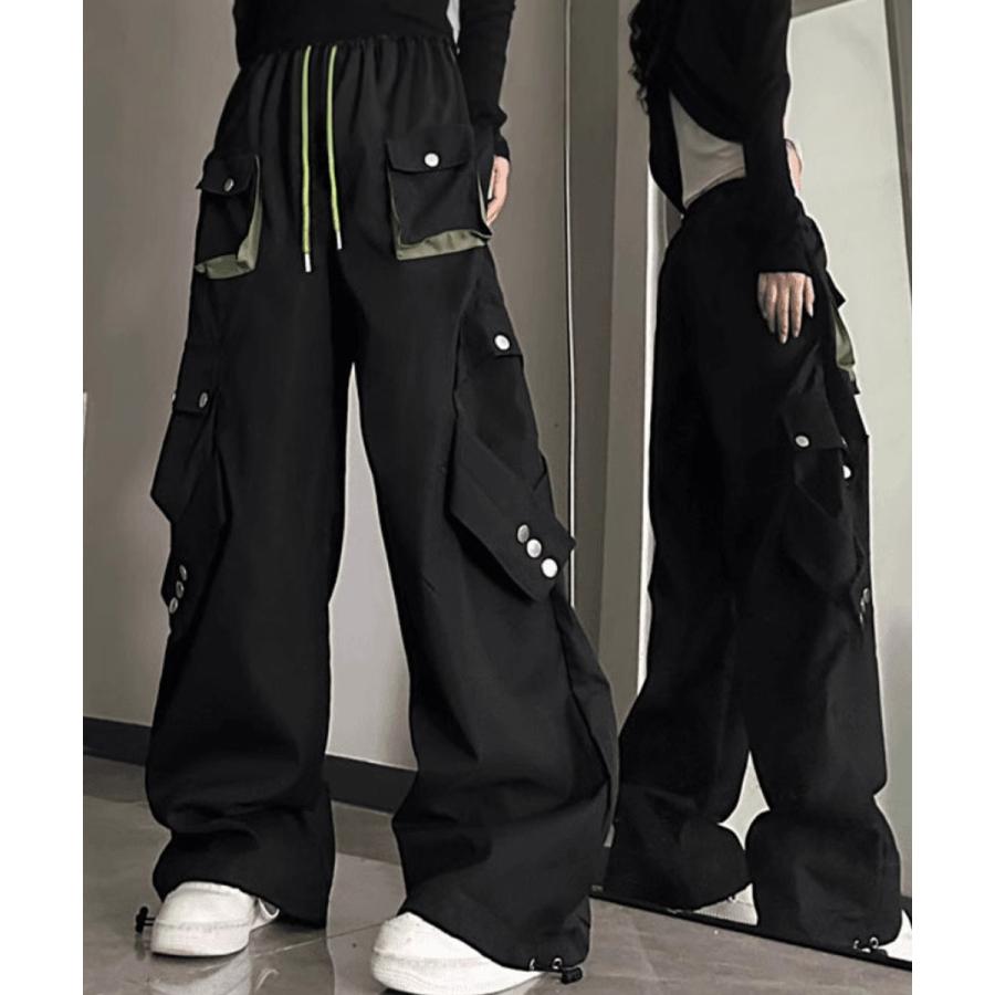 素材：ポリエステル100%カラー：ブラックサイズ：M/L/XL[M]着丈:約96cm 股下:約64cm ウエスト(ゴム仕様):約52-88cm ヒップ:約96cm もも周り:約60cm[L]着丈:約98cm 股下:約65cm ウエスト(ゴム...