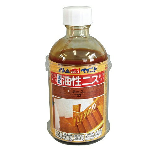 ※色見本はご使用端末により若干の誤差がございますので、ご注意ください。 【特長】 ・耐久性に優れ、摩耗や熱に強いウレタンニスです。 ・着色とニス塗りが一度にできます。 【属性・仕上がり感・塗り回数】 ・油性つやあり/　2回塗り 【用途】 ・...