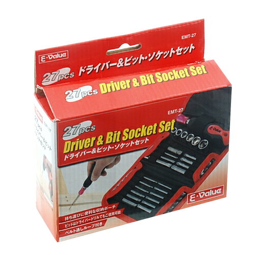 用途家庭・事務所等におけるメンテナンス作業。家具の組み立て・メンテナンスなど、家庭・事務所の常備工具として便利です。持ち運びに便利な収納ポーチです。ビットはドライバードリルでも使用可能です。ポーチはベルト通しループ付です。仕様1●27点組。...