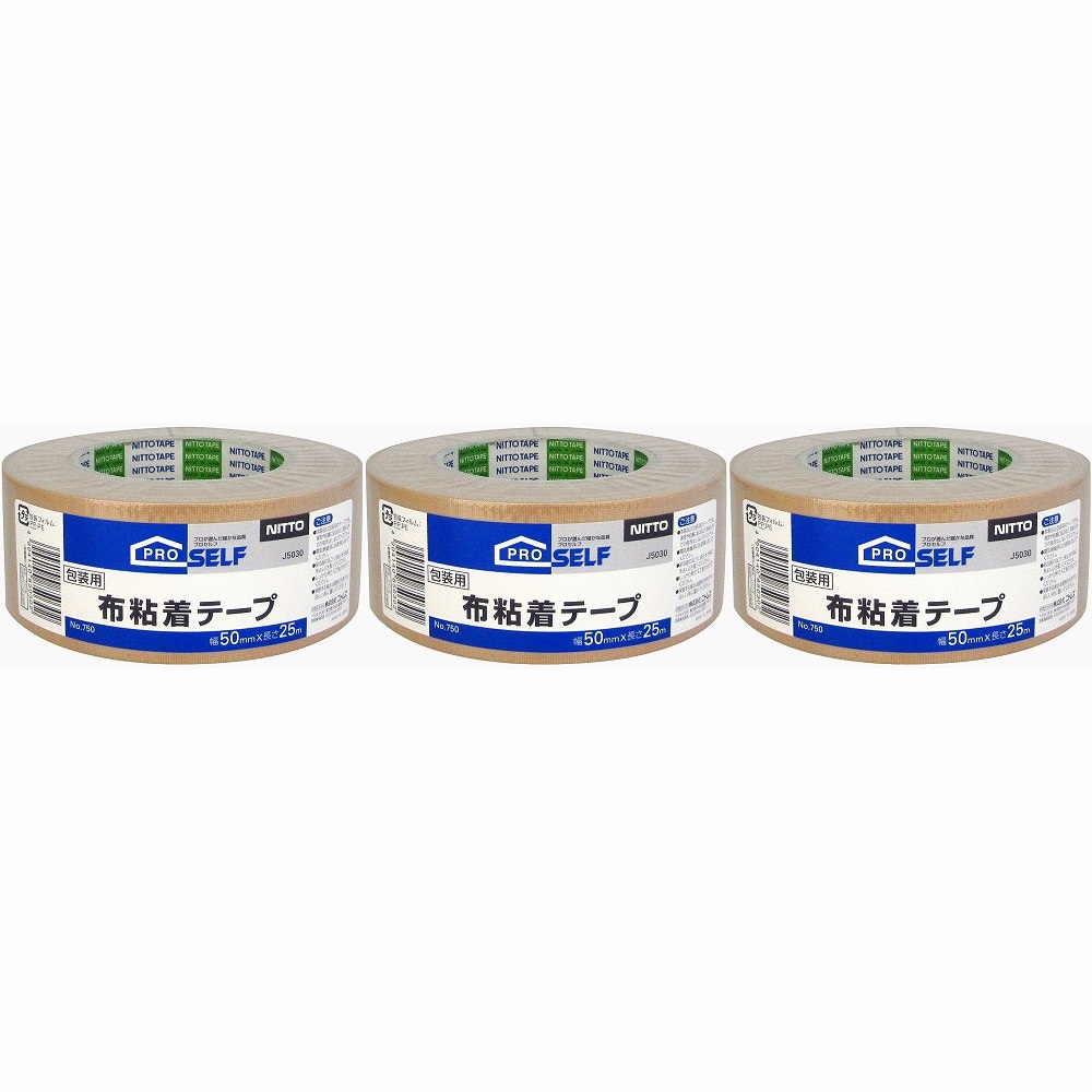 ニトムズ - 布粘着テープ No.750 シュリンク(50mm×25m) - J5030 特長 ●信頼の逸品、超ロングセラーの布テープ。●宅配便・小包などの包装に。●紙箱など角の補強に。●結束・仮止め・万能補修用に。 仕様 ●基材：布●粘着...